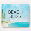Beach Bliss Coastal Ocean Scene Desk Mouse Pad | Zazzle