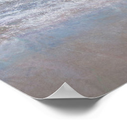 Beach Blue Coastal Ocean Waves Tropical Art Poster | Zazzle