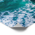 Beach Blue ocean wave coastal Poster | Zazzle