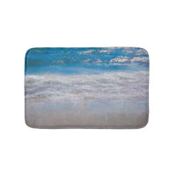 Beach Blue White Ocean Waves Tropical Art Bath Mat | Zazzle