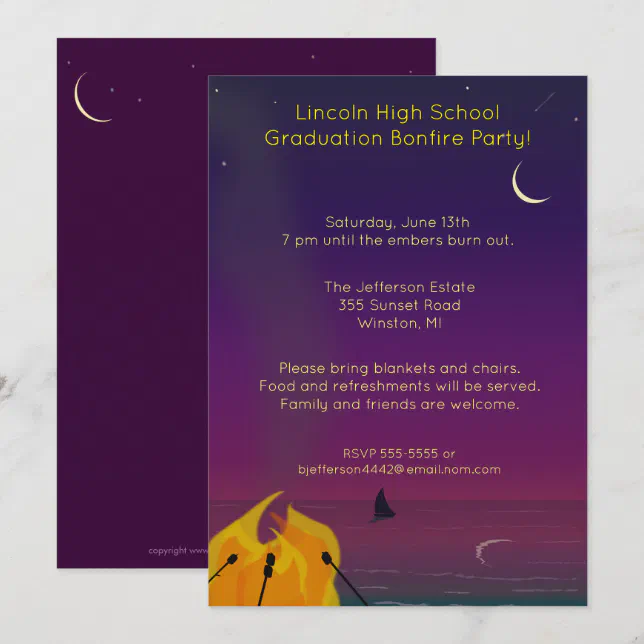 Beach Bonfire Gathering Invitation | Zazzle