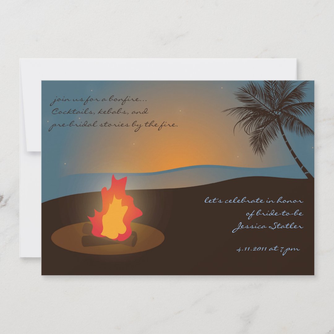 Beach Bonfire Invitation | Zazzle