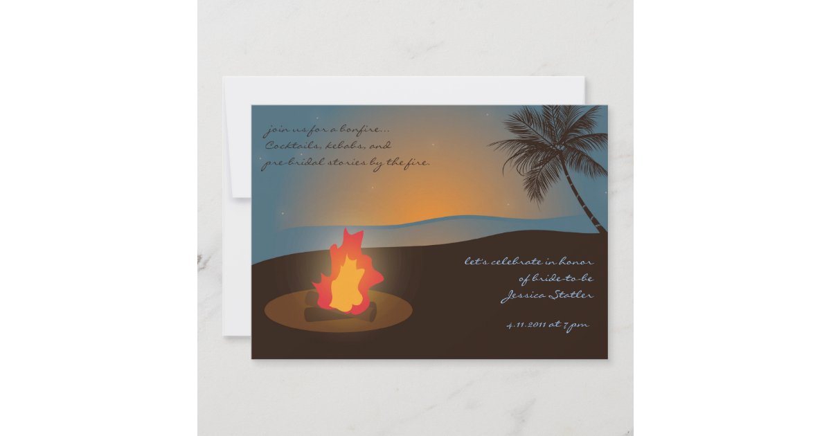 Beach Bonfire Invitation | Zazzle