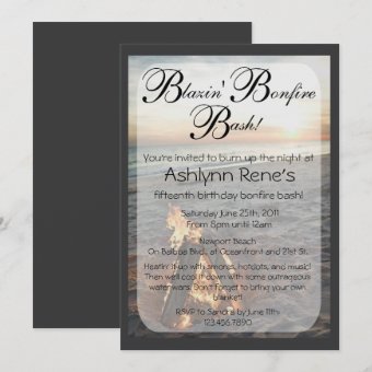 Beach Bonfire Invitation | Zazzle