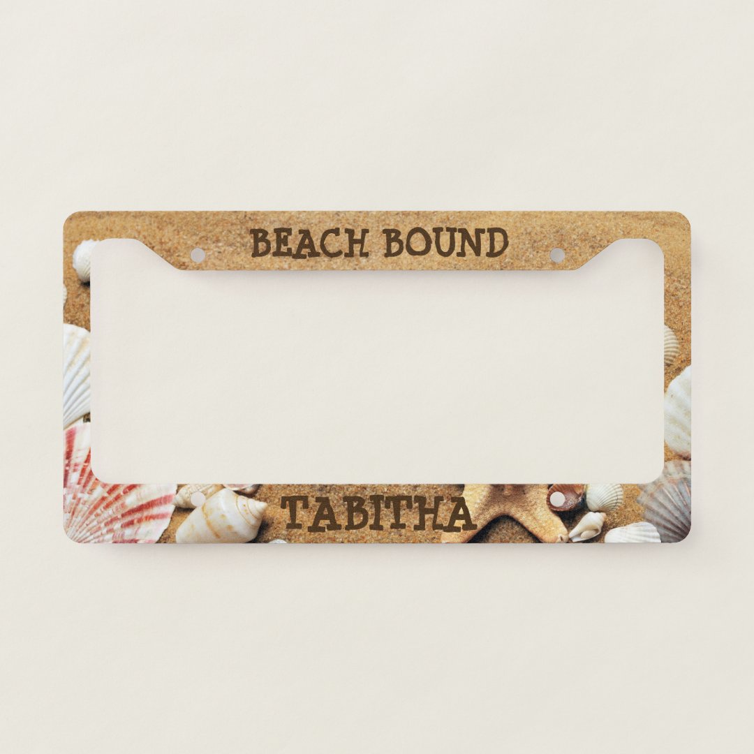 Beach Bound Customizable License Plate Frames | Zazzle