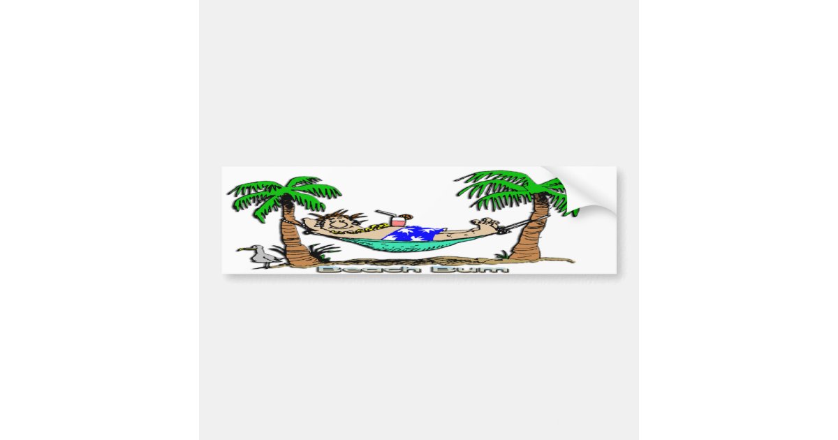 Beach Bum Bumper Sticker | Zazzle