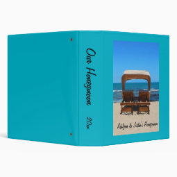 Beach Chair Caribbean Blue Ocean Photo Album 3 Ring Binder | Zazzle