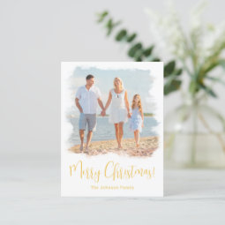 BEACH CHRISTMAS CARD | TROPICAL PHOTO POSTCARD | Zazzle
