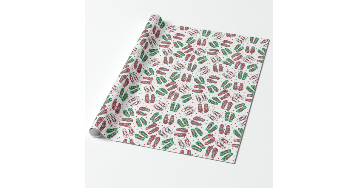 Beach Christmas Flip Flops Wrapping Paper | Zazzle