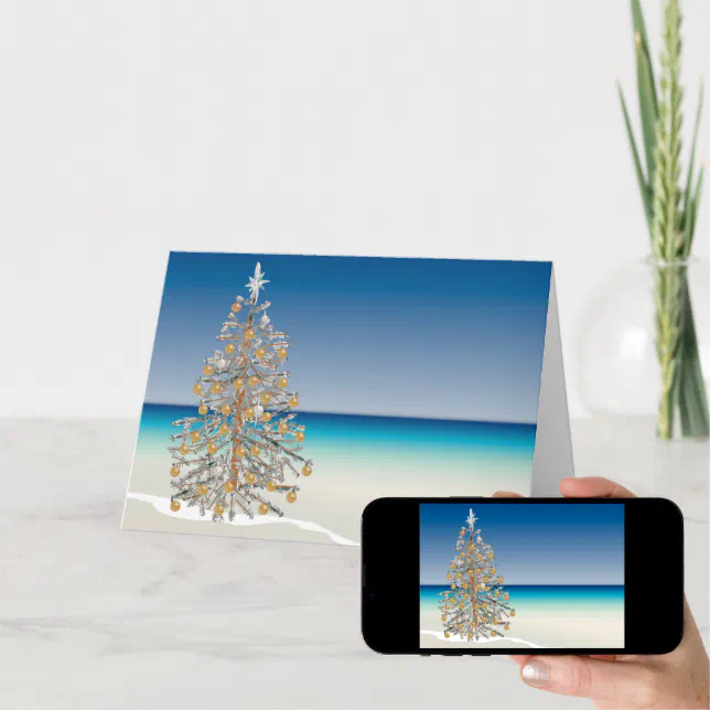 Beach Christmas Greeting Card | Zazzle