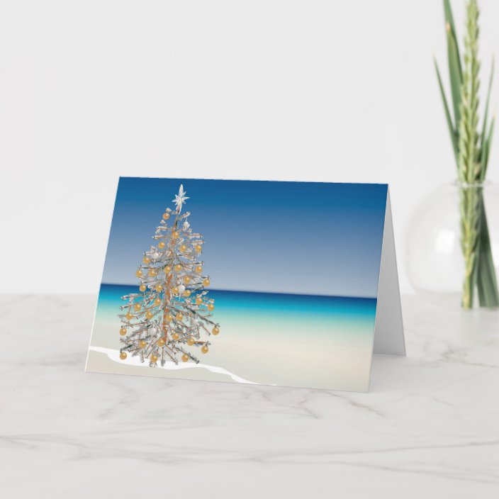 Beach Christmas Greeting Card | Zazzle.com