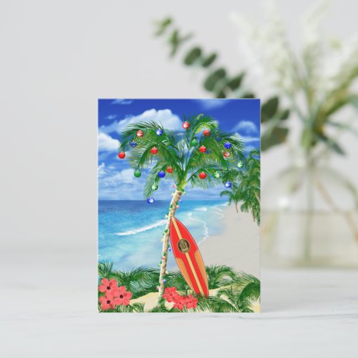 Beach Christmas Holiday Postcard | Zazzle
