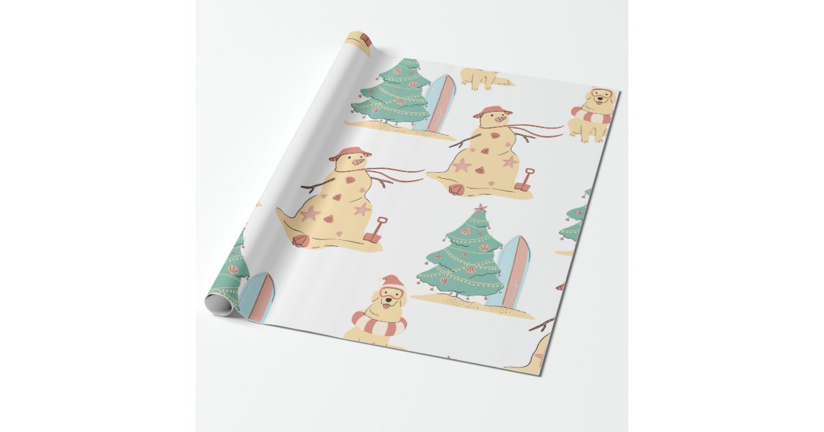 Beach Christmas Wrapping Paper | Zazzle