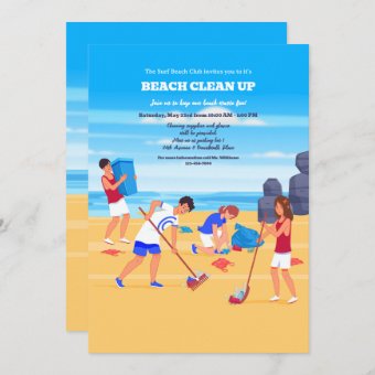 Beach Cleanup Day Invitation | Zazzle