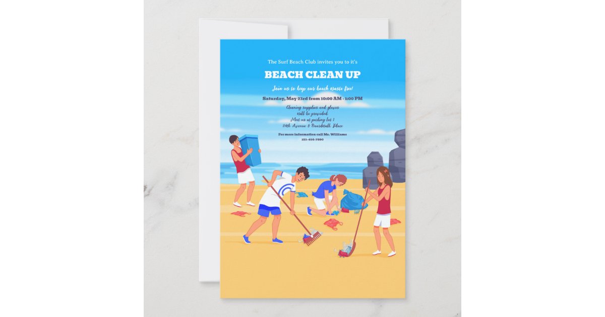 Beach Cleanup Day Invitation | Zazzle