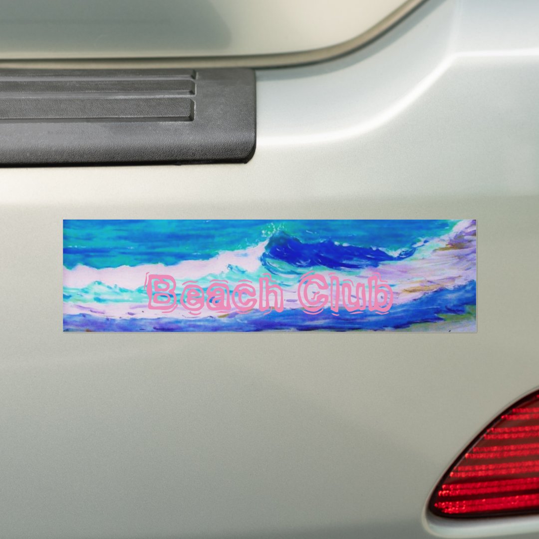 Beach Club Bumper Sticker | Zazzle