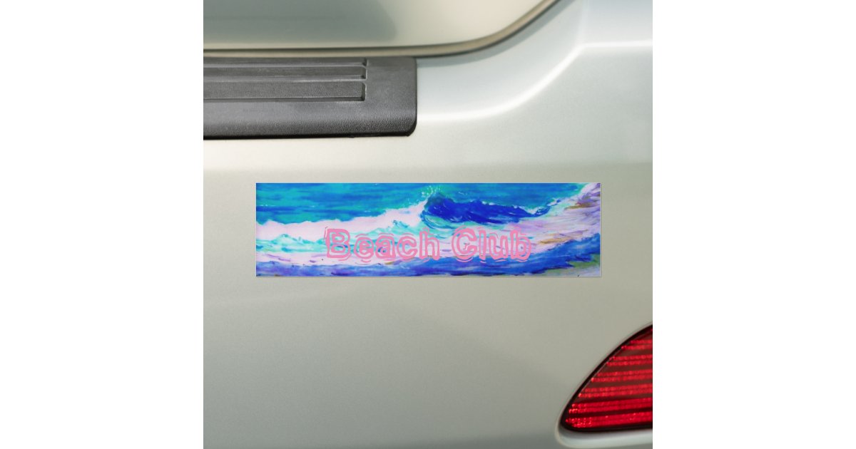 Beach Club Bumper Sticker | Zazzle