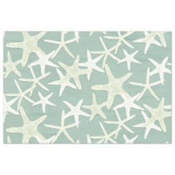 Beach Coastal Home Decor Starfish Mint Decoupage Tissue Paper | Zazzle
