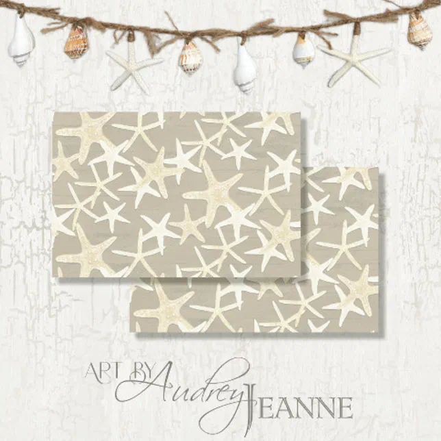 Beach Coastal Home Decor Starfish Wood Decoupage Tissue Paper | Zazzle