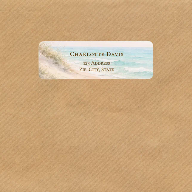 Beach coastal ocean return address label | Zazzle