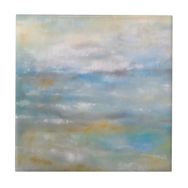 Beach Coastal Theme Abstract Beach Art Ceramic Tile | Zazzle