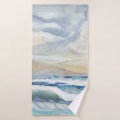 Beach Coastal Wave Ocean Watercolor Home Decor Bath Towel Set | Zazzle