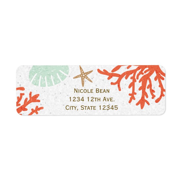 Beach Coral Reef Sea Shell Starfish Address Labels | Zazzle.com