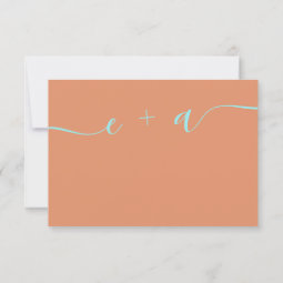 Beach coral teal floral watercolor rsvp wedding | Zazzle