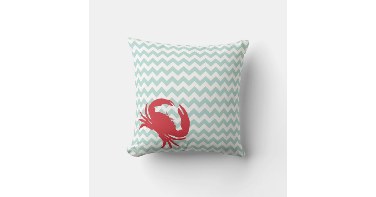 Beach Cottage Crabby Chic Accent Pillow | Zazzle