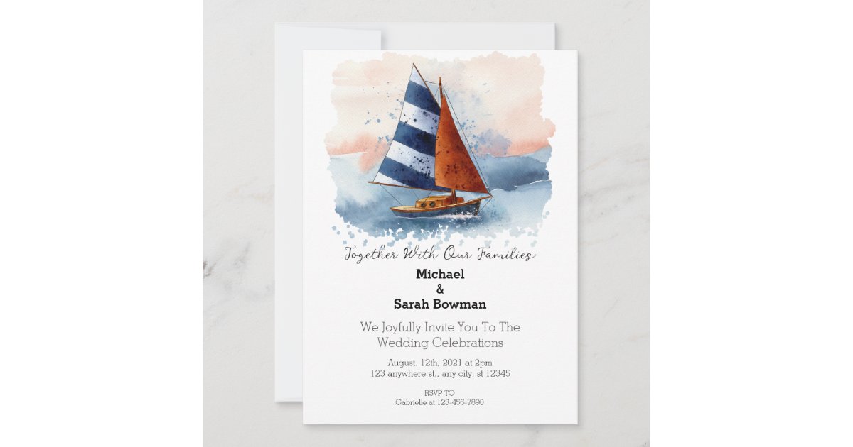 Beach Cruise Boat Wedding invitation | Zazzle