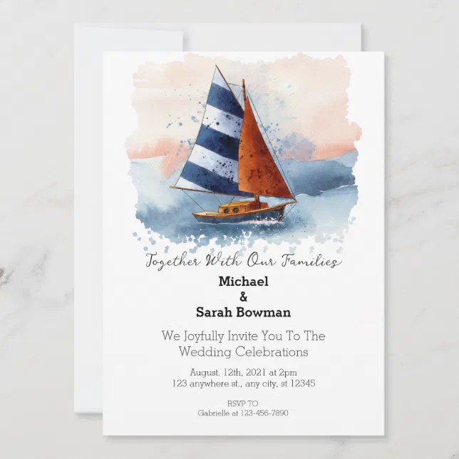 Beach Cruise Boat Wedding invitation | Zazzle