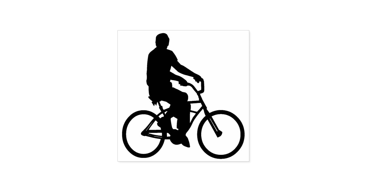 Beach cruiser bike riding rubber stamp | Zazzle
