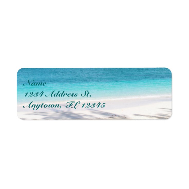 Beach custom return address labels | Zazzle