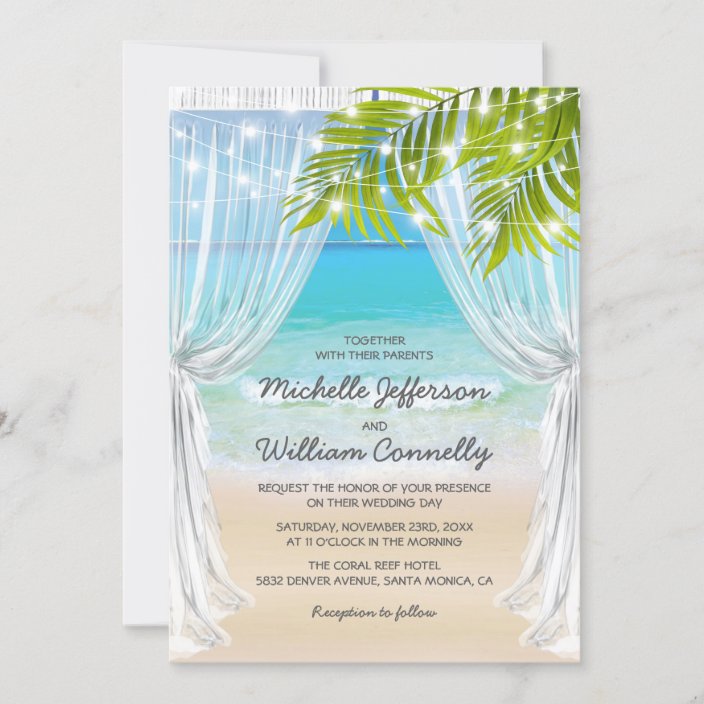 Beach Destination Wedding Invitation | Zazzle.com