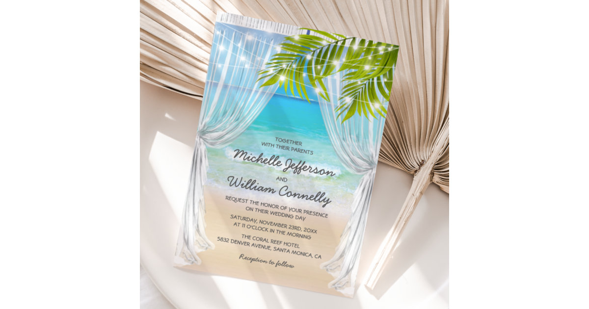 Beach Destination Wedding Invitation | Zazzle
