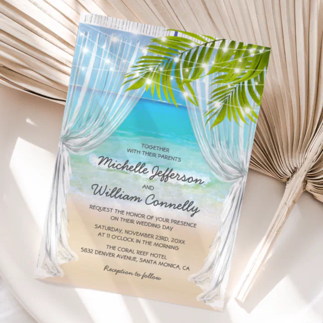 Beach Destination Wedding Invitation | Zazzle