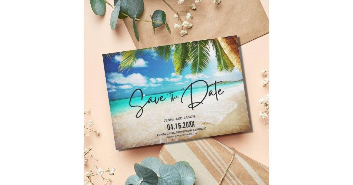 Beach Destination Wedding Photo Save The Date | Zazzle