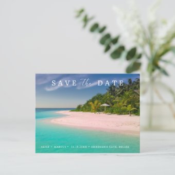 Beach Destination Wedding Save the Date Announcement Postcard | Zazzle
