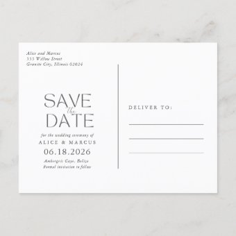 Beach Destination Wedding Save the Date Announcement Postcard | Zazzle
