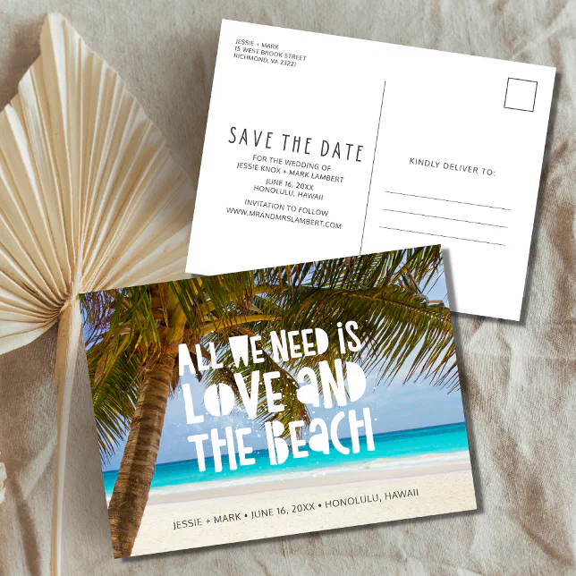 Beach Destination Wedding Save the Date Announcement Postcard | Zazzle