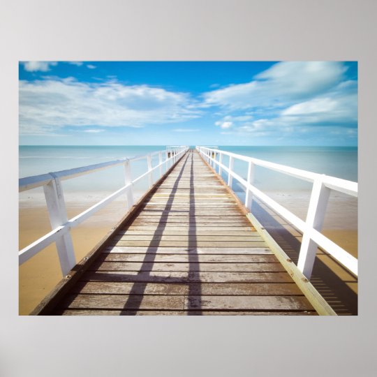 Beach Dock Ocean Print Poster Artwork Mural | Zazzle.com