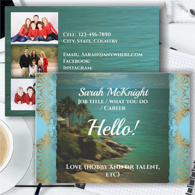 Beach Dream Hello 0026 Calling Card | Zazzle
