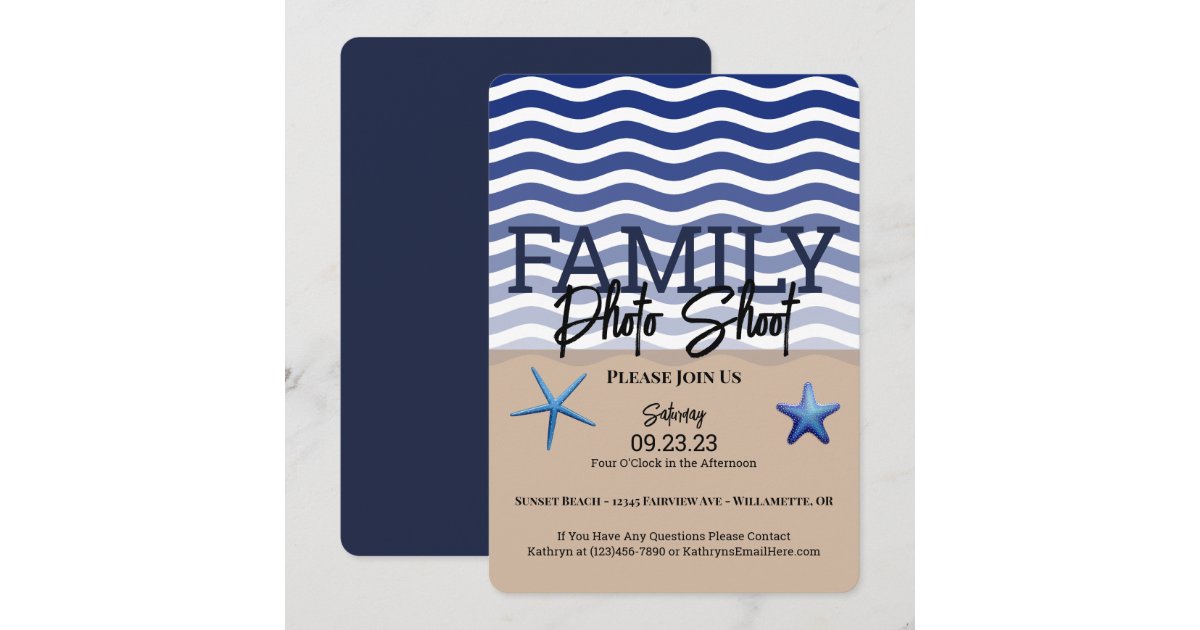 "Beach" Family Photo Shoot Invitation | Zazzle