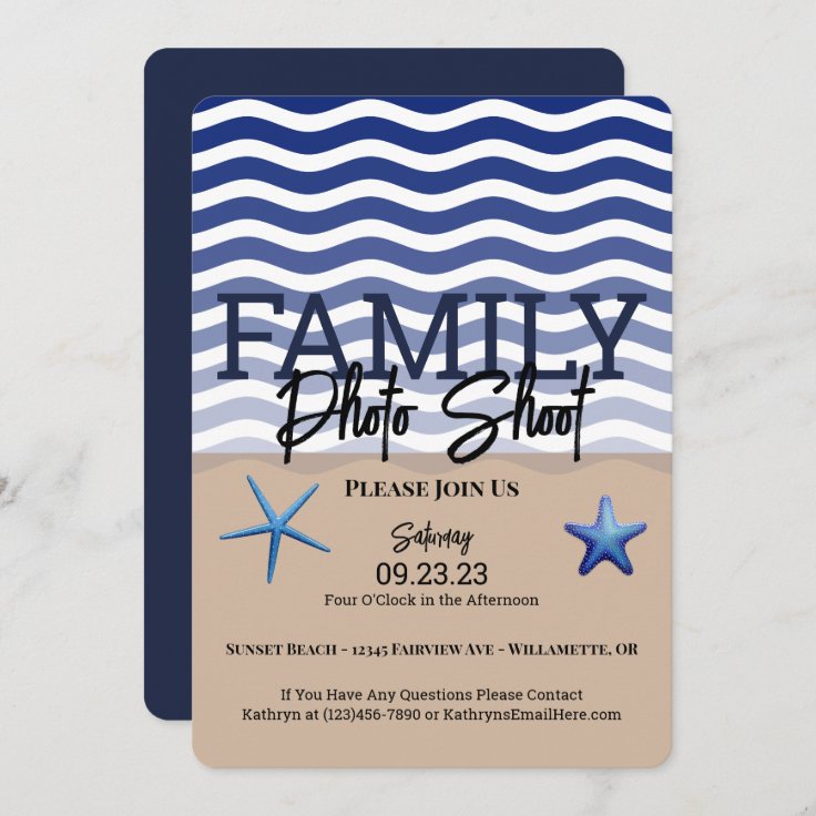 "Beach" Family Photo Shoot Invitation | Zazzle