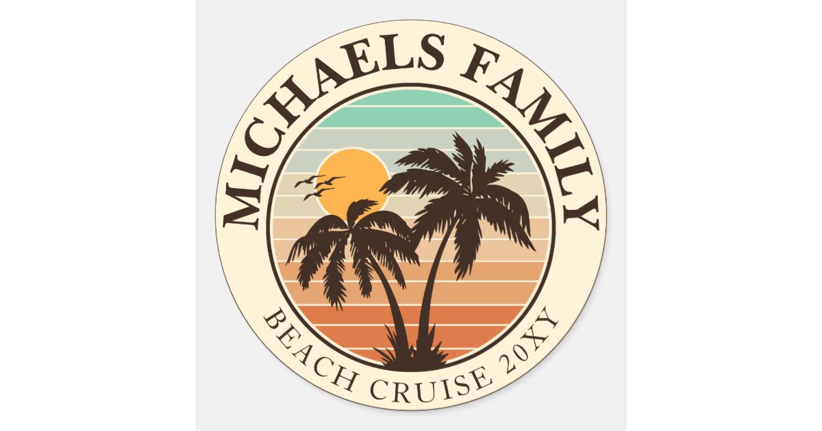 Beach Family Reunion Custom Cruise Summer Vacation Classic Round ...