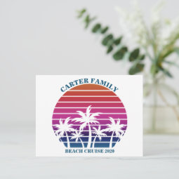 Beach Family Reunion Custom Cruise Summer Vacation Postcard | Zazzle