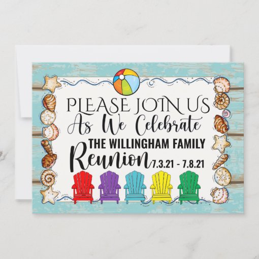Beach Family Reunion,etc Invitation Template | Zazzle