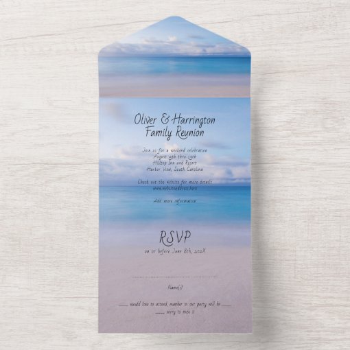Beach Family Reunion Invitation With RSVP | Zazzle