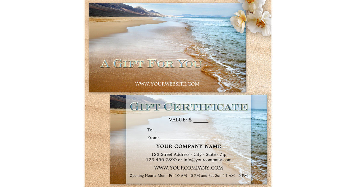 Beach Gift Certificate | Zazzle