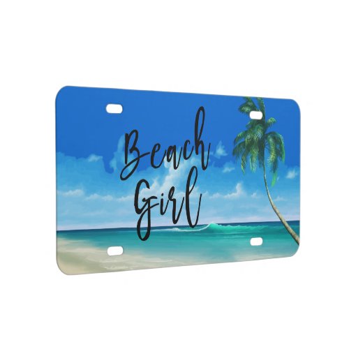 Beach Girl Tropical Auto Tag License Plate | Zazzle